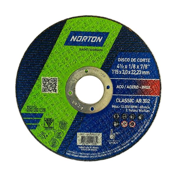 Disco de Corte 4.1/2 Polegadas Classic Norton AR302 - JR Acessórios