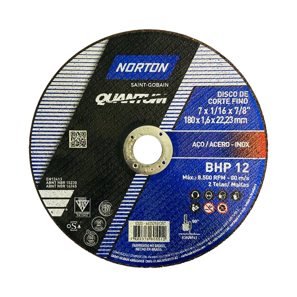 Disco de Corte 7 Polegadas BHP12 Quantum Norton - JR Acessórios