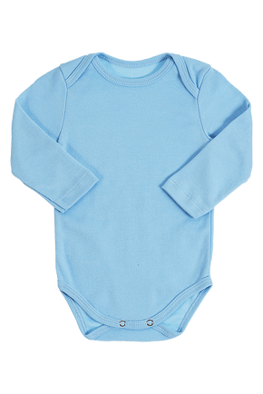 Body Bebê Manga Longa Azul Claro - Kambai
