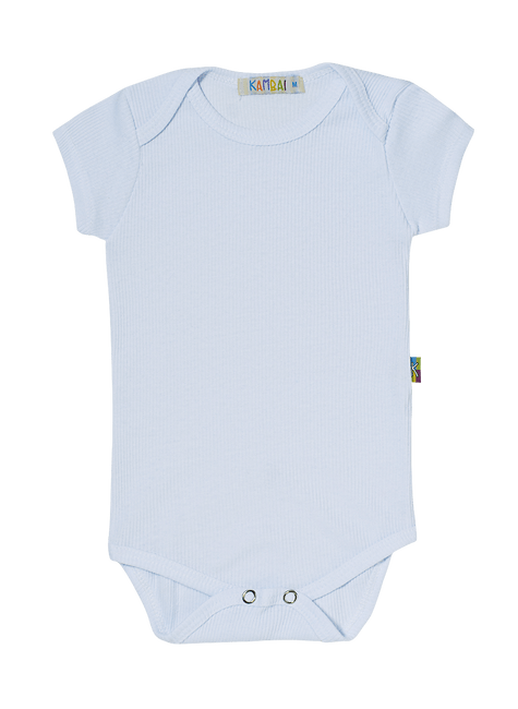 Body Bebê Manga Curta Canelado Cores Branco