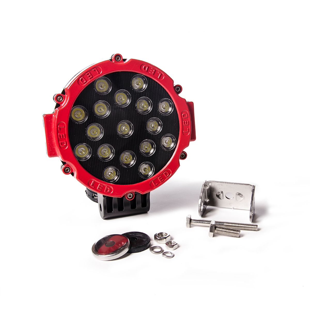 Farol de Led Milha Vermelho 17 Led 51W 12/24V FLM17R - LuxLed