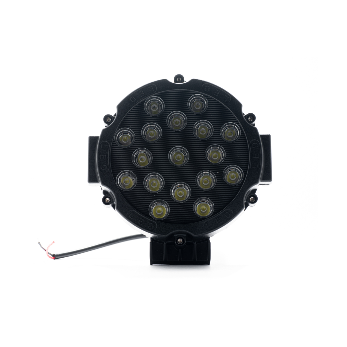 Farol de Led Milha Preto 17 Led 51W 12/24V FLM17B - LuxLed