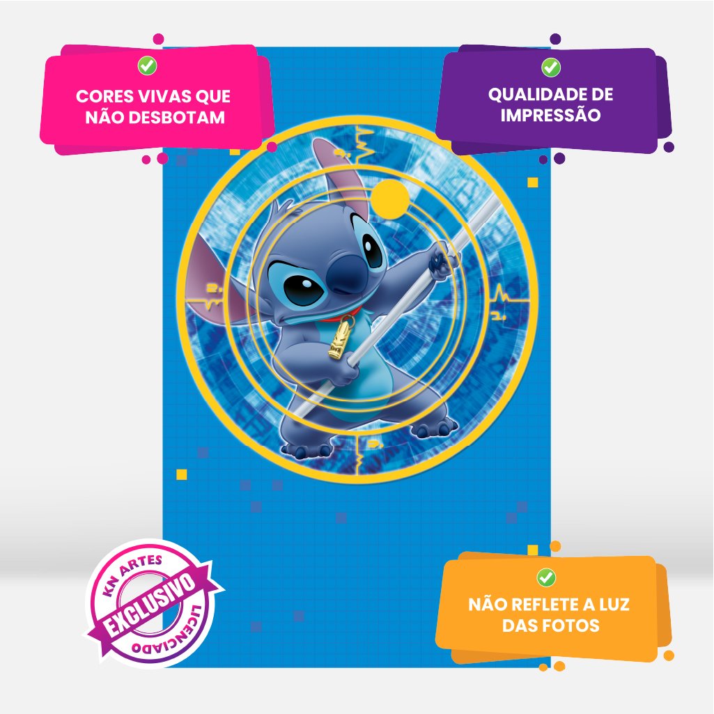 Painel de Festas Lateral Disney Lilo & Stitch Licenciado