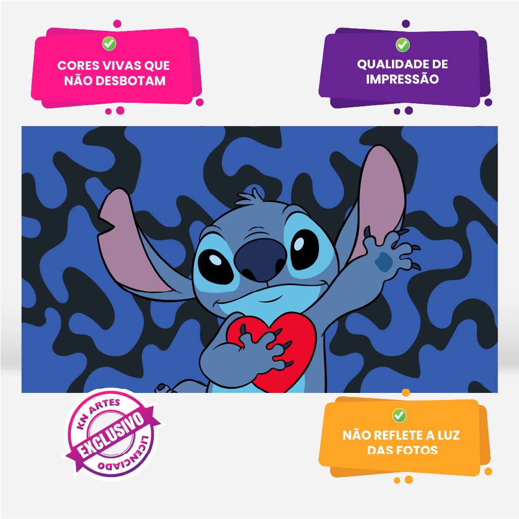 Painel de Festas Retangular Disney Lilo & Stitch Licenciado