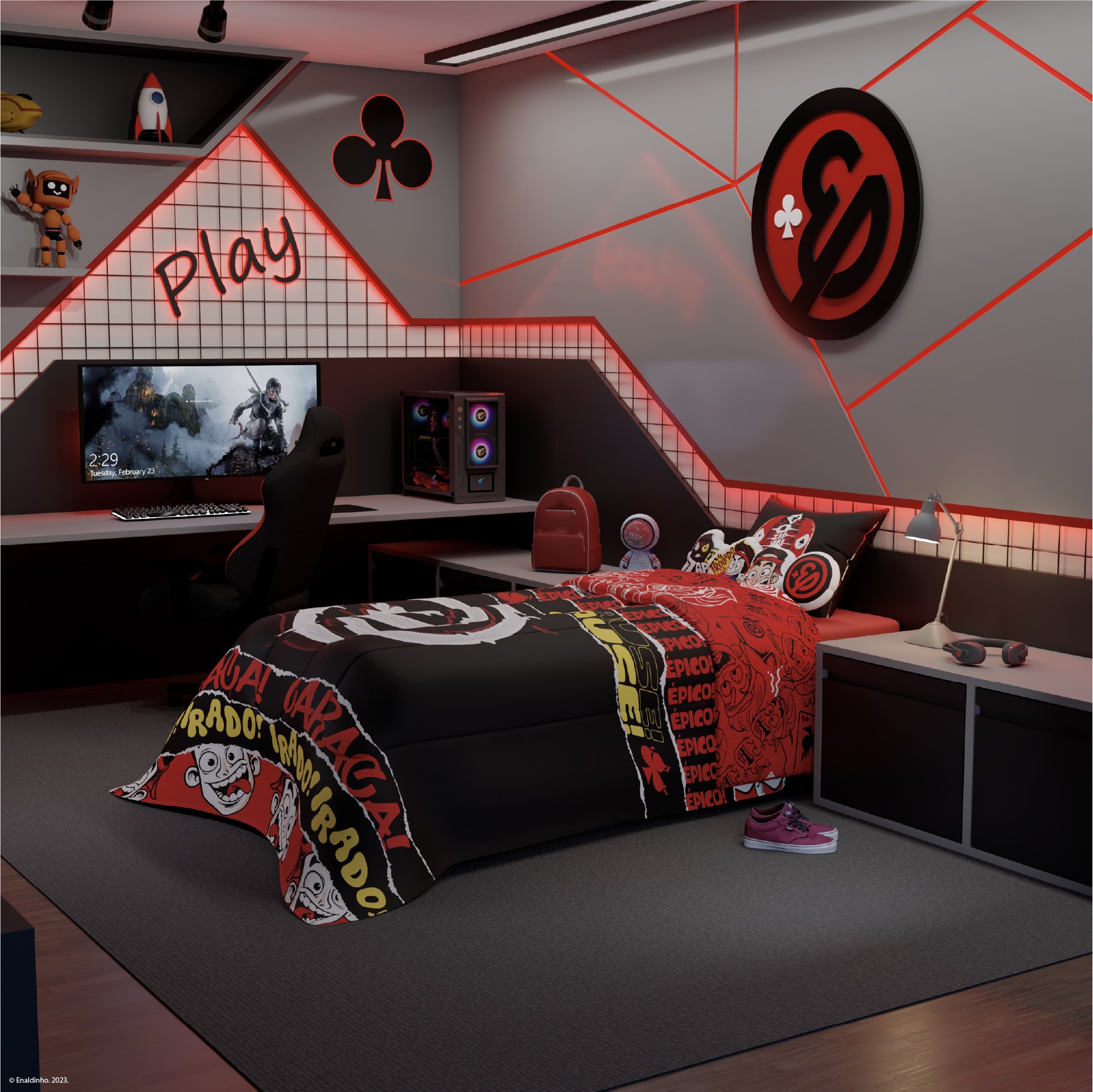 Jogo de Edredom Infantil Dupla Face Enaldinho