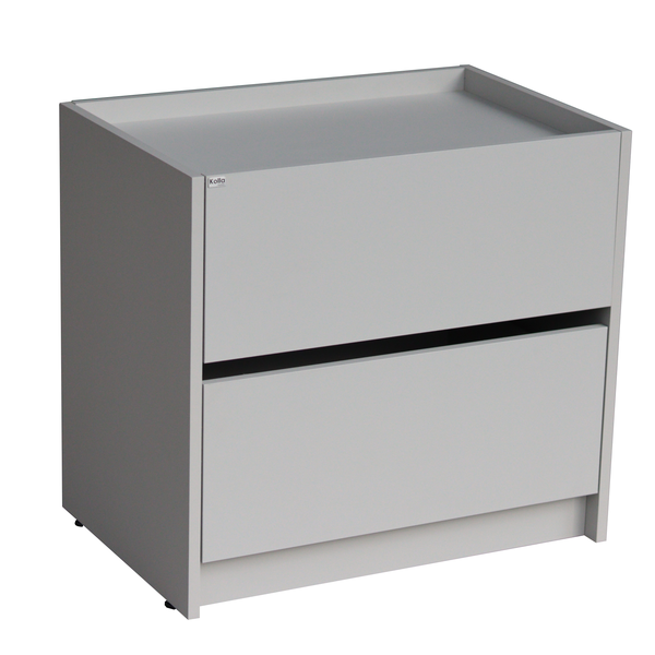Mesa de cabeceira 2 gavetas Beton Matt - Kolla Mobilia