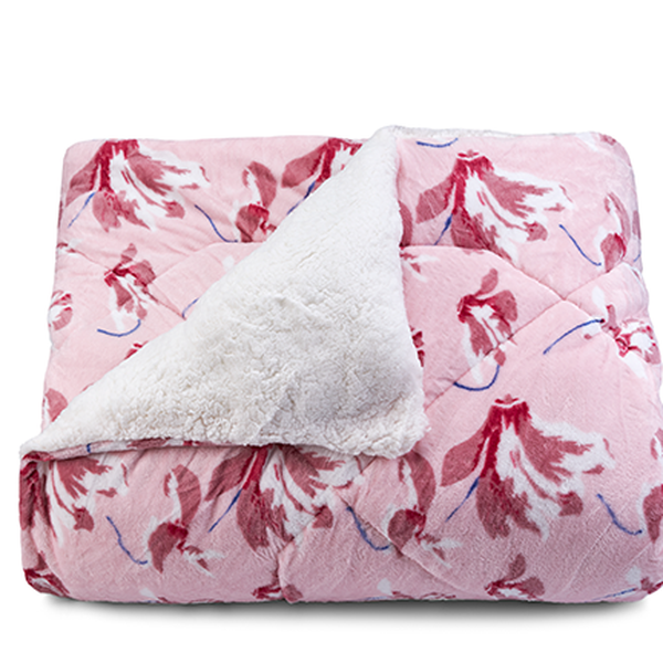 Edredom Queen La Dotta Plush Estampado c/ Sherpa