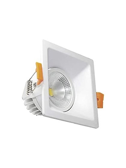 Spot LED Integrado Recuado Embutir Quadrado Branco 6w Luz Amarela