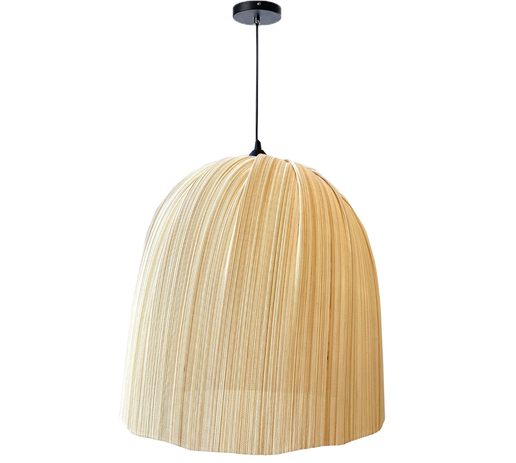 Luminária Pendente Bambu Cilíndrica Fibra Natural 48cm 1xE27 Lili Casa ...