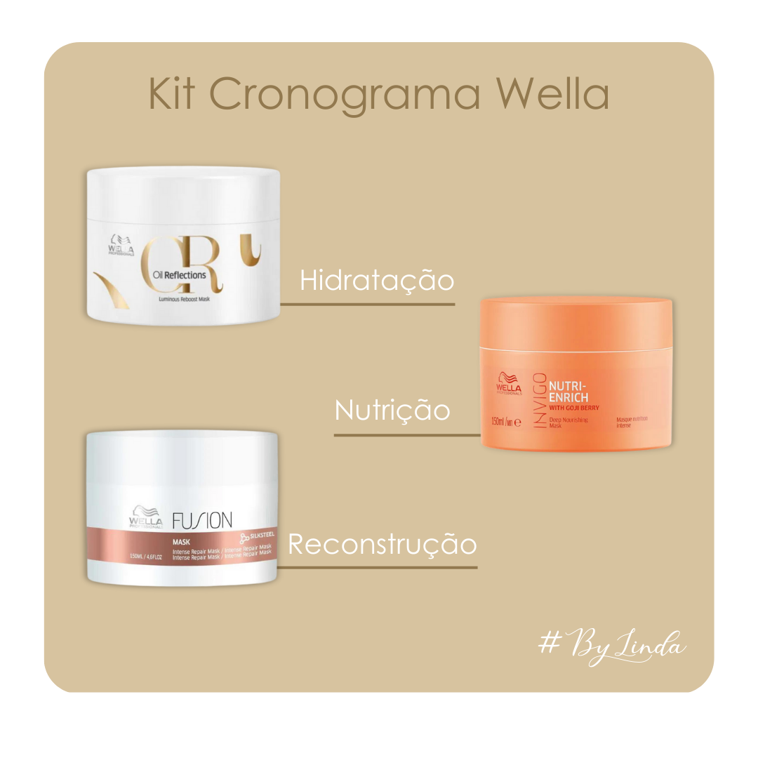 Kit Wella Cronograma Fusion + Enrich + Oil | Só na Linda