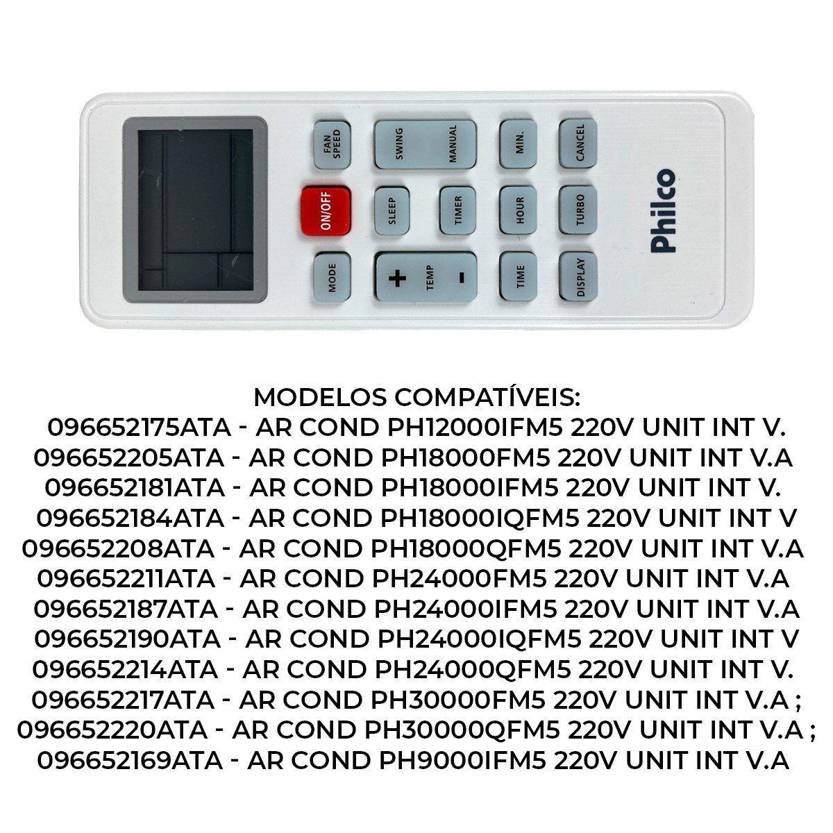 Controle Remoto Ar Condicionado Philco Original Único