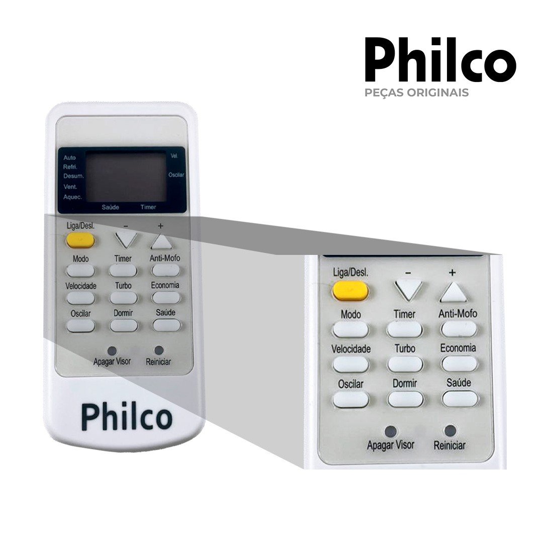 Controle Remoto Ar Condicionado Philco Original Único