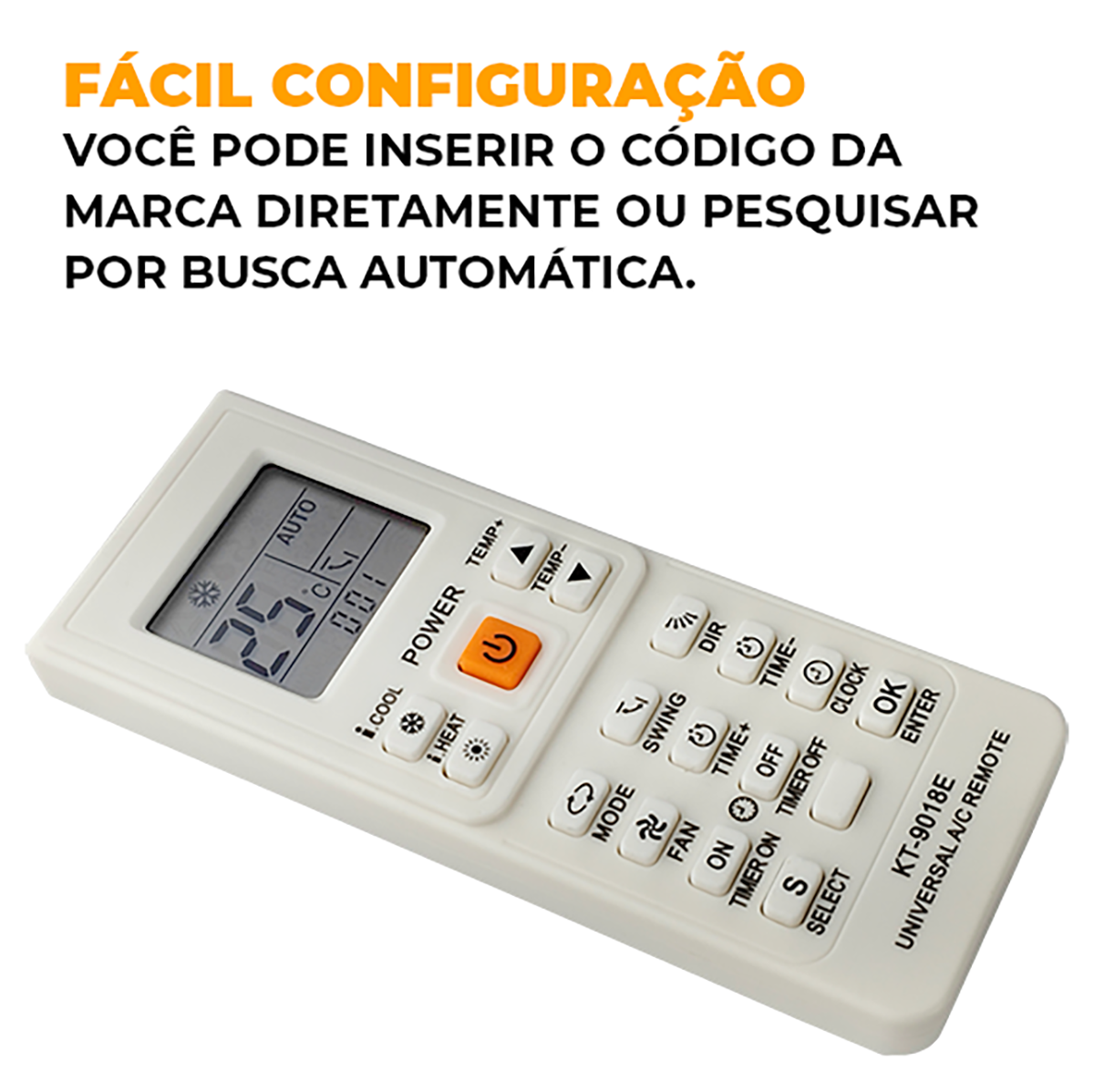 Controle Remoto Universal para Ar Condicionado KT-9018E HIATSU 6000 em 1