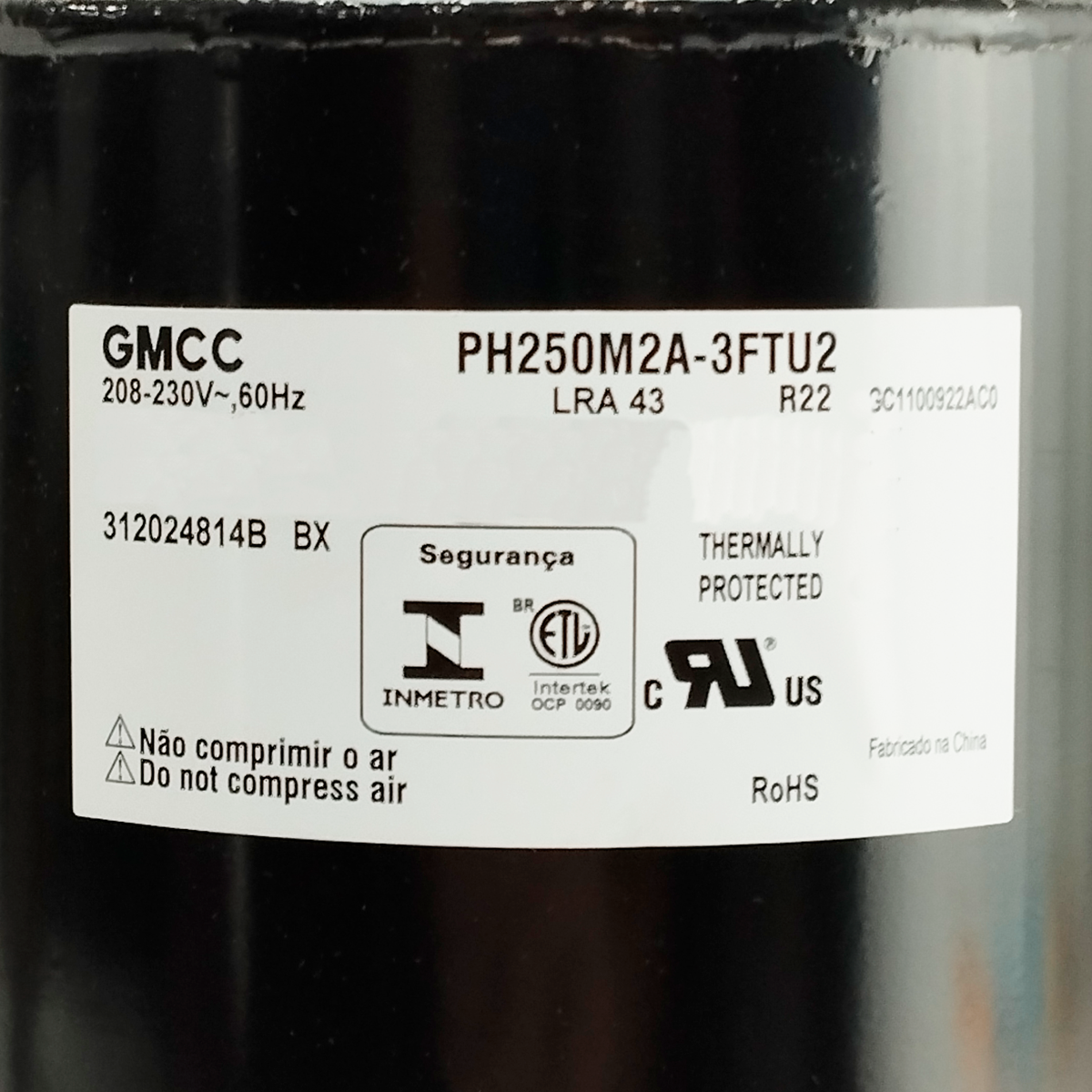 Compressor Rotativo 18.000 BTUS 220V R22