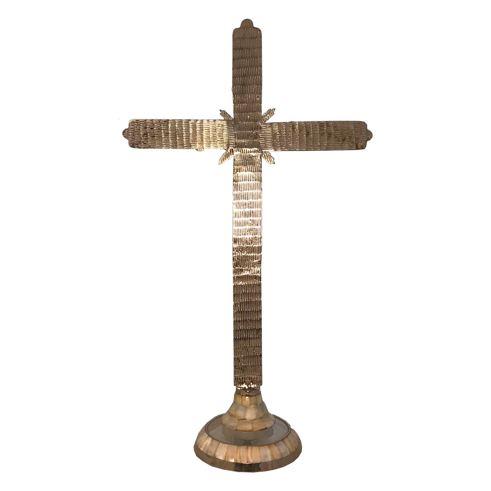Imagem Sacra Em Metal Com Detalhes Em Mármore De Crucifixo Para Mesa