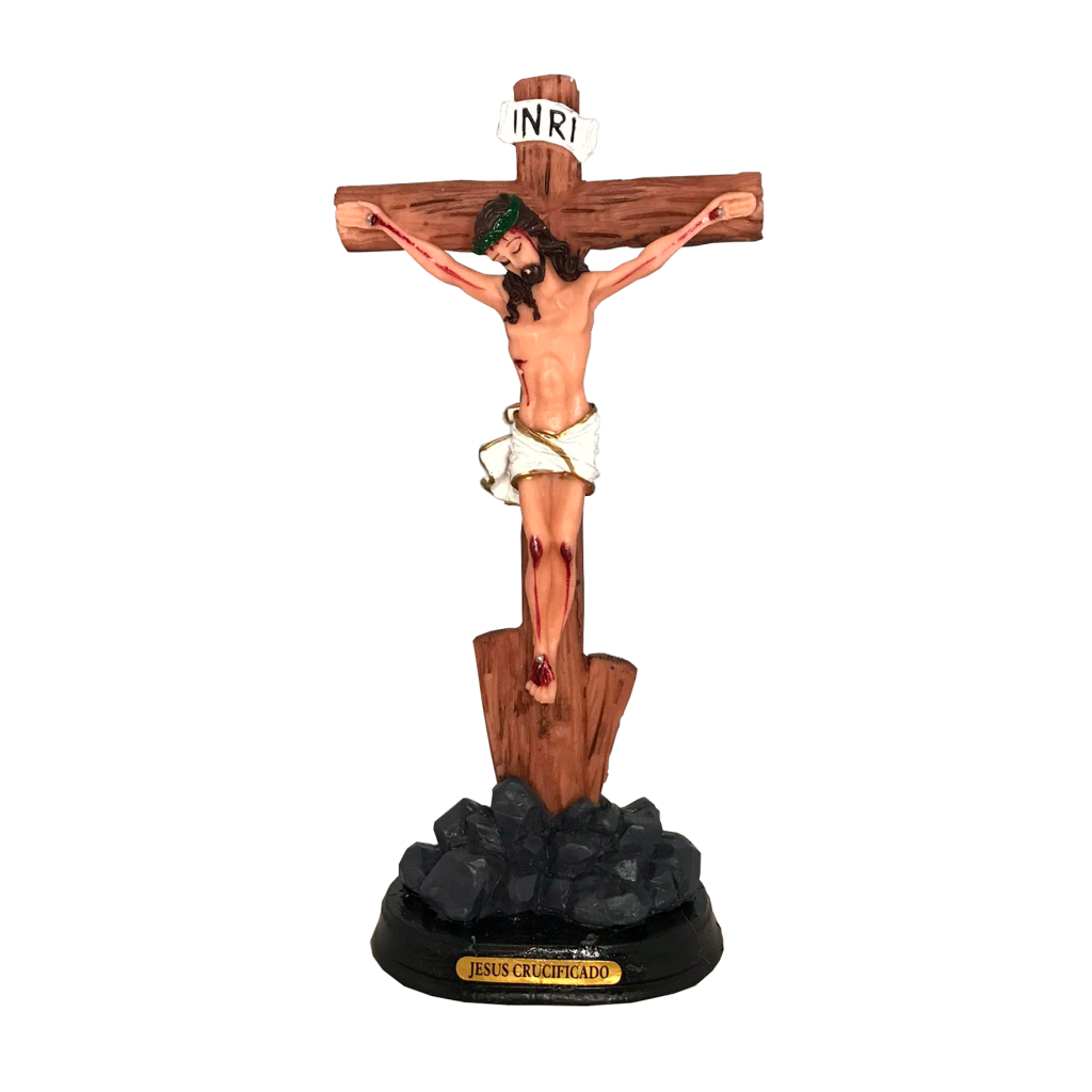 Imagem Sacra Em Resina De Cruxifixo Para Mesa
