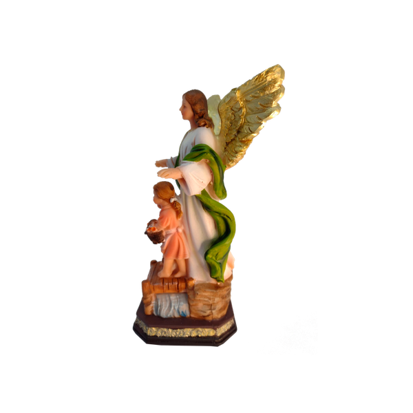 Imagem Sacra Em Resina Do Santo Anjo Da Guarda Com Crianças