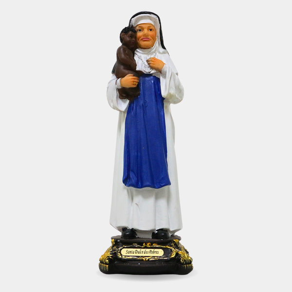 Imagem Sacra Em Resina Da Santa Irmã Dulce Dos Pobres com o Menino
