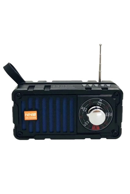 Rádio Caixa de Som Solar Recarregável USB Lanterna Azul