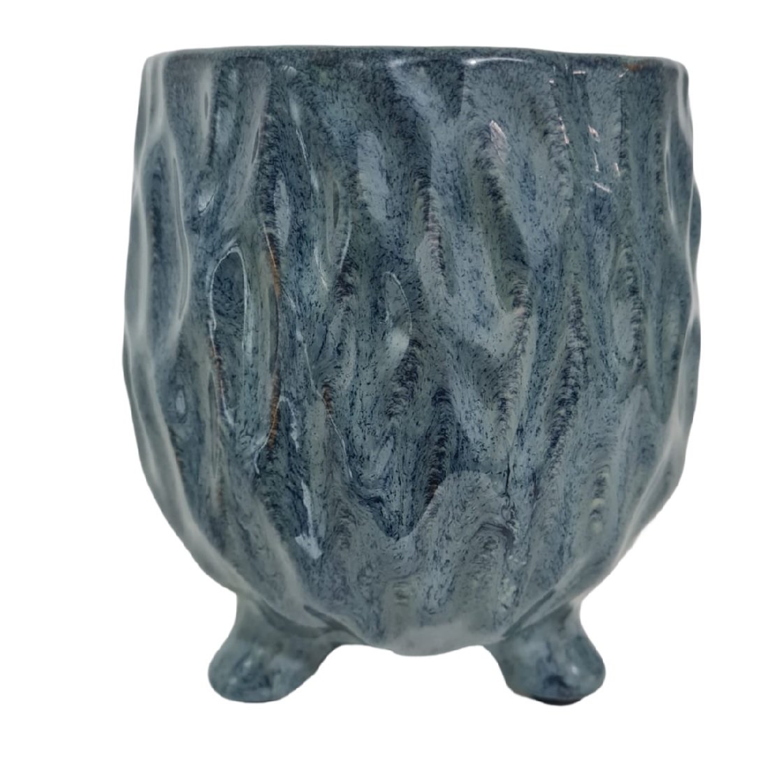 Cachepot Cerâmica C/ Pé Azul - P