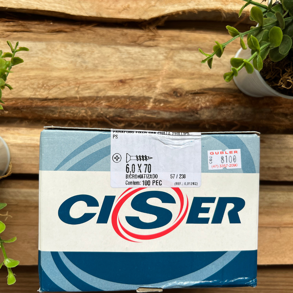 Parafuso Fixer Chato Phillips Ciser 6,0x70 100 Peças | Loja Gubler