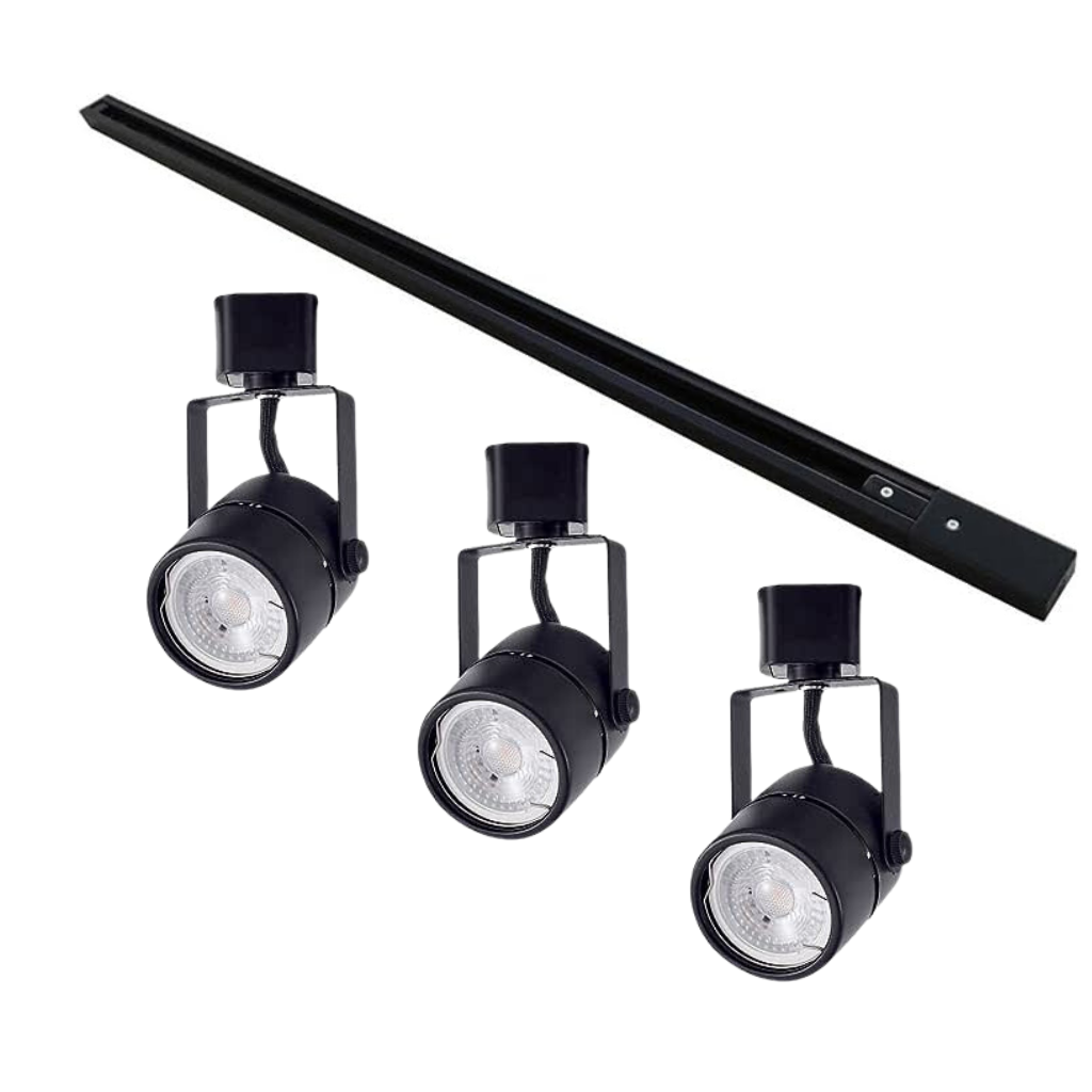 Kit Trilho Eletrificado 1M + 3 Spots Nordecor Preto | Loja Gubler