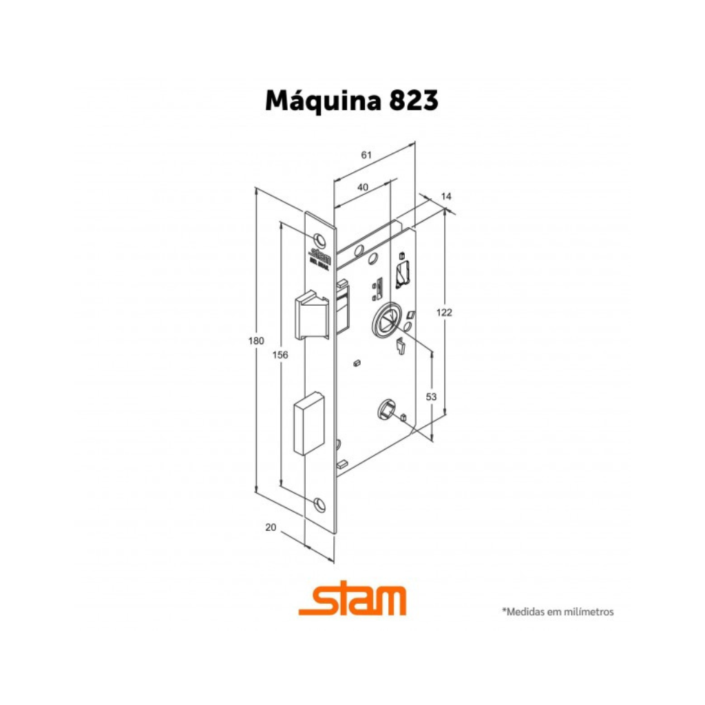 Fechadura RQ1 Preto Fosco Stam 823/21 Banheiro | Loja Gubler