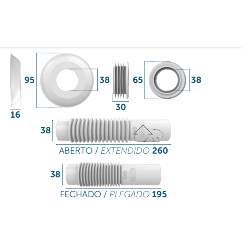 Tubo Sifão De Ligação Para Vaso Sanitário Branco Censi