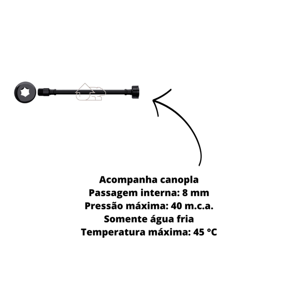 Engate Flexível Rabicho Maior 1/2 Malha Aço 40cm Mxf Blukit