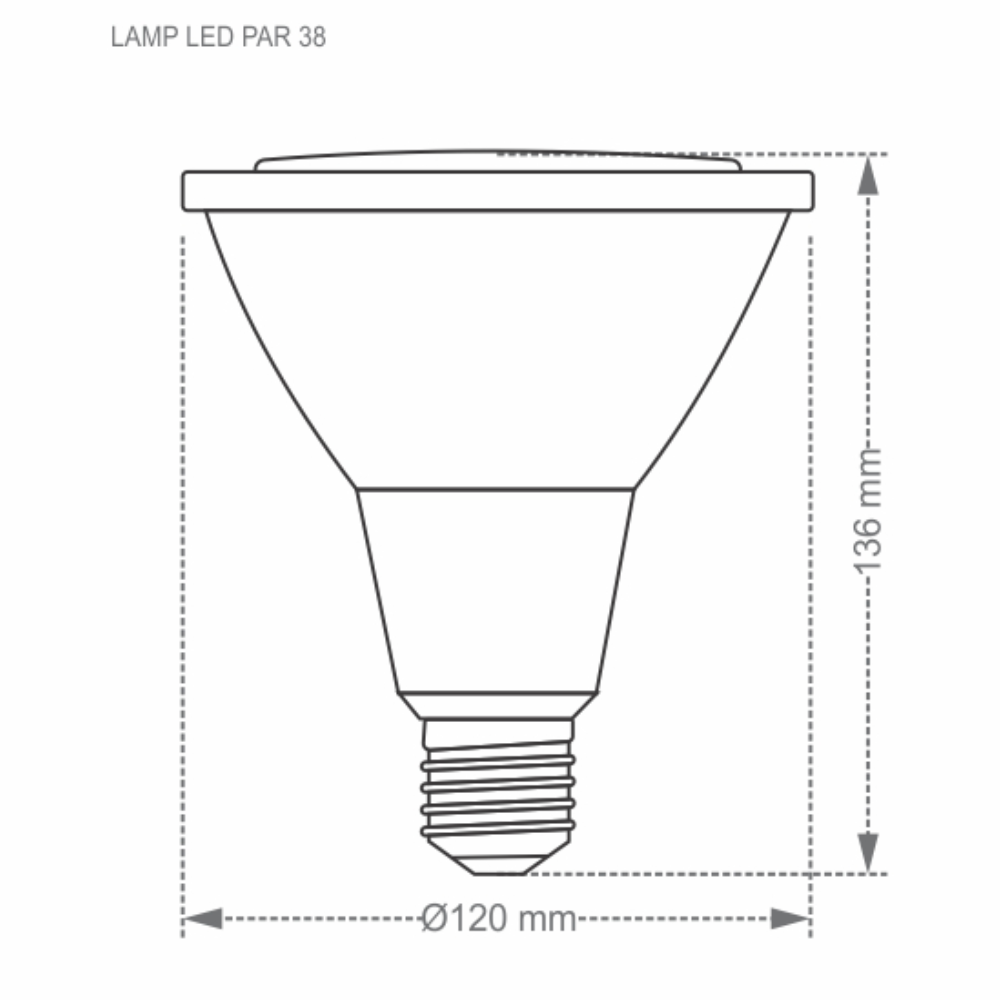 Lâmpada de Led Par 38 14W Luz Quente Taschibra