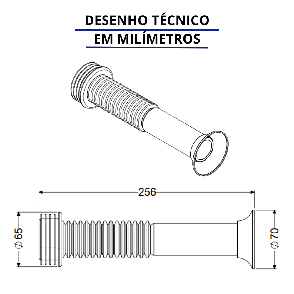 Tubo De Ligacao Flexivel Com Espude - Black Fosco Censi