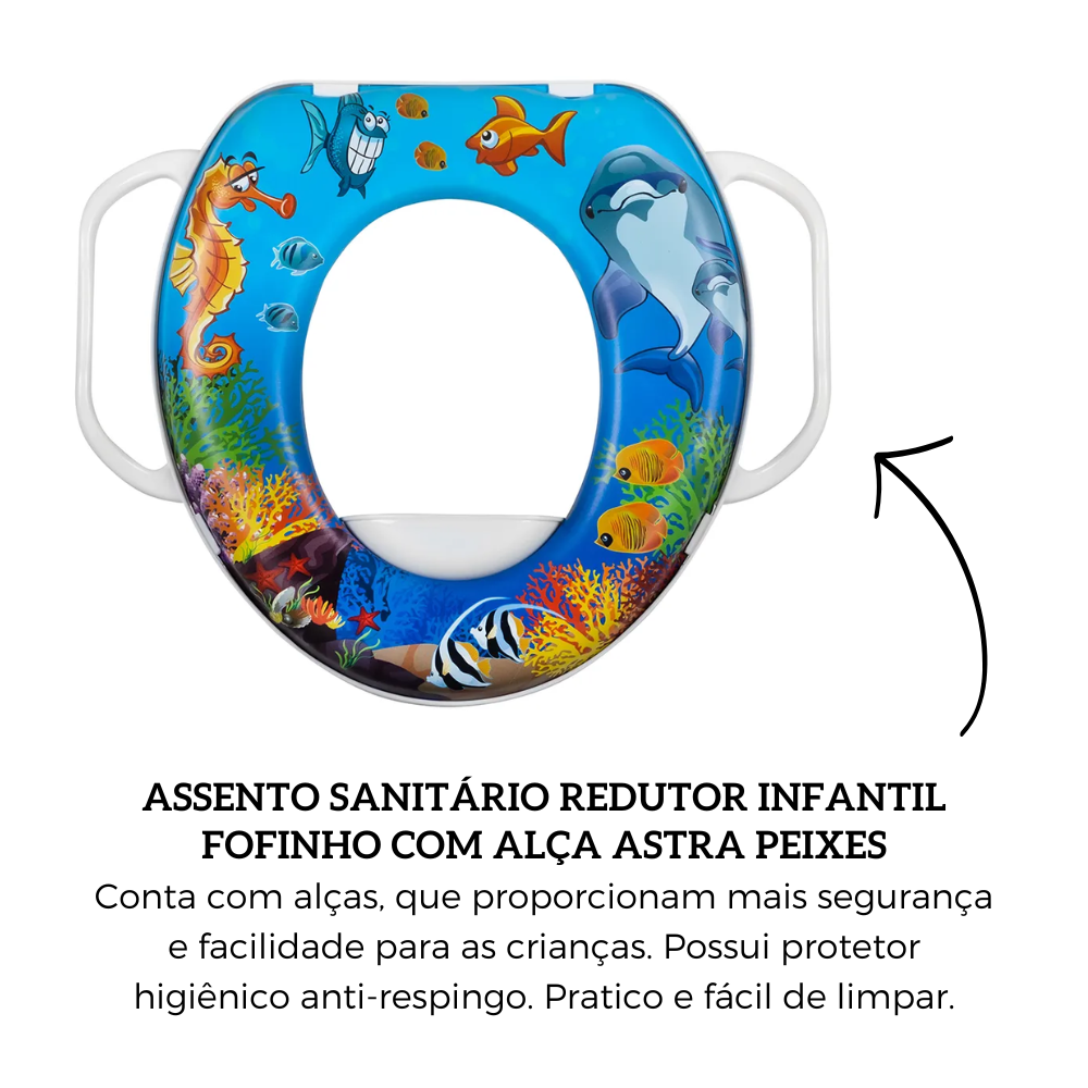 Assento Sanitário Redutor Fofinho Com Alça Astra Kids