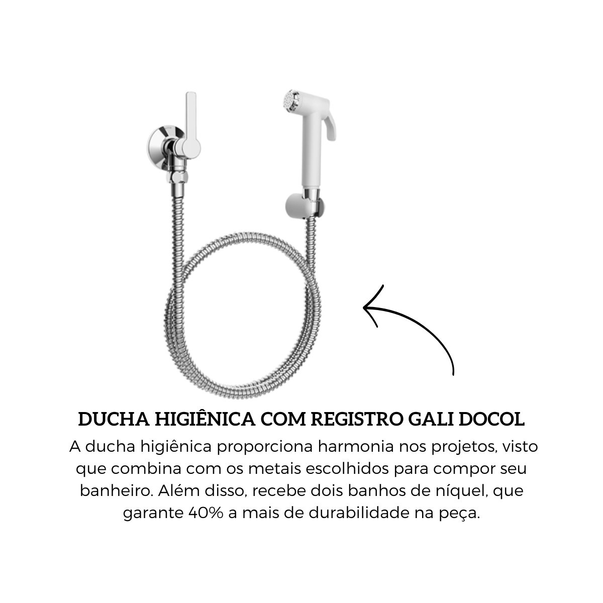 Ducha Higiênica Com Registro Gali Cromado Docol | Kaster