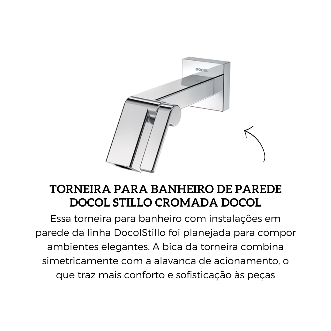 Torneira Para Banheiro De Parede Docol Stillo Cromada Docol