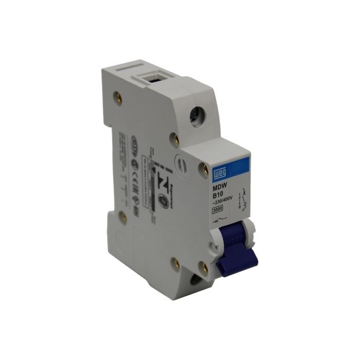 Disjuntor DIN Unipolar 10A Curva B - Weg Único