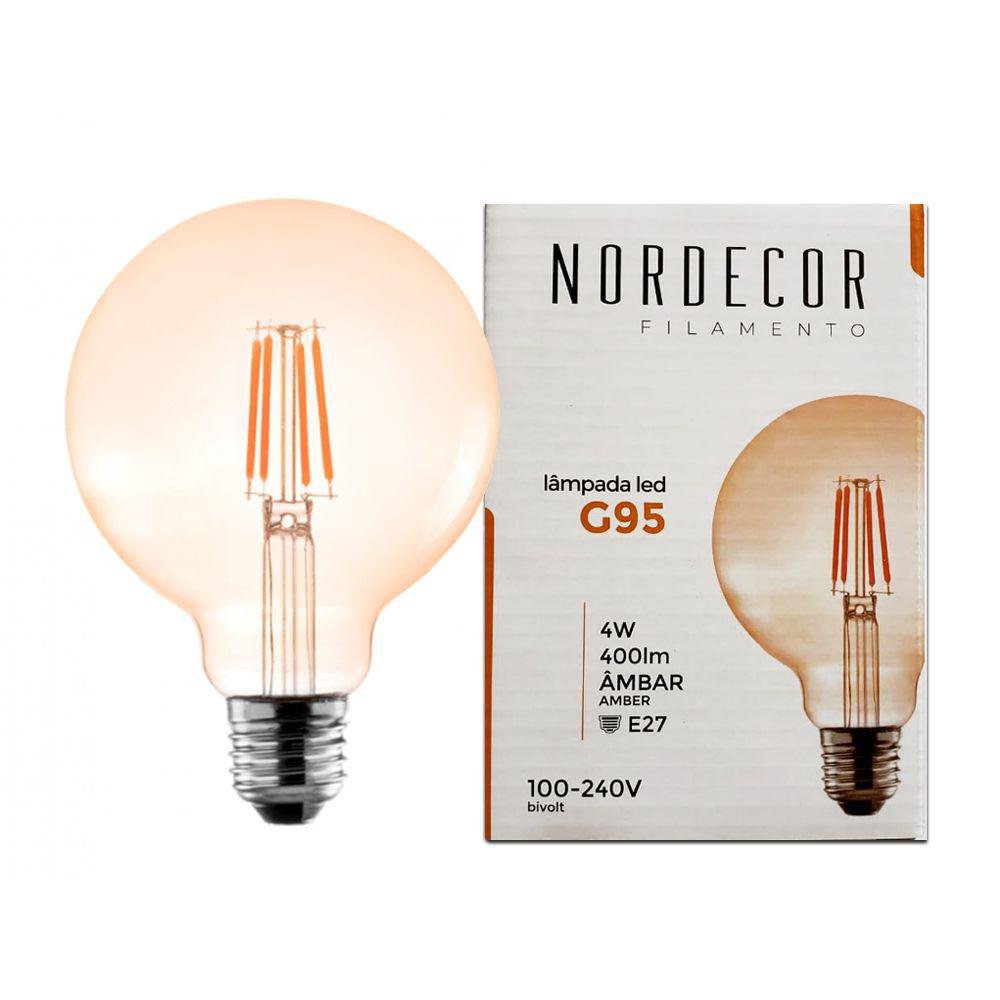 Lampada Filamento G95 4W 2200K - Nordecor