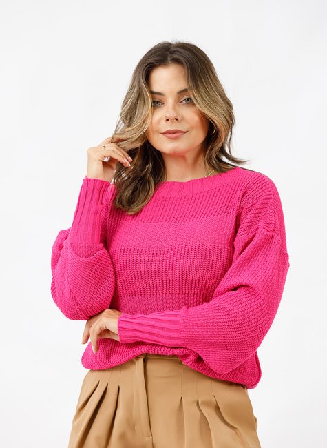 Blusa de Tricot Kelly - Rosa Pink | Loja Mana Banana