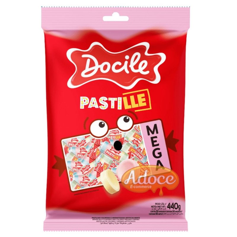 PASTILHA DE FRUTAS PASTILLE MEGA 440G/50UN DOCILE