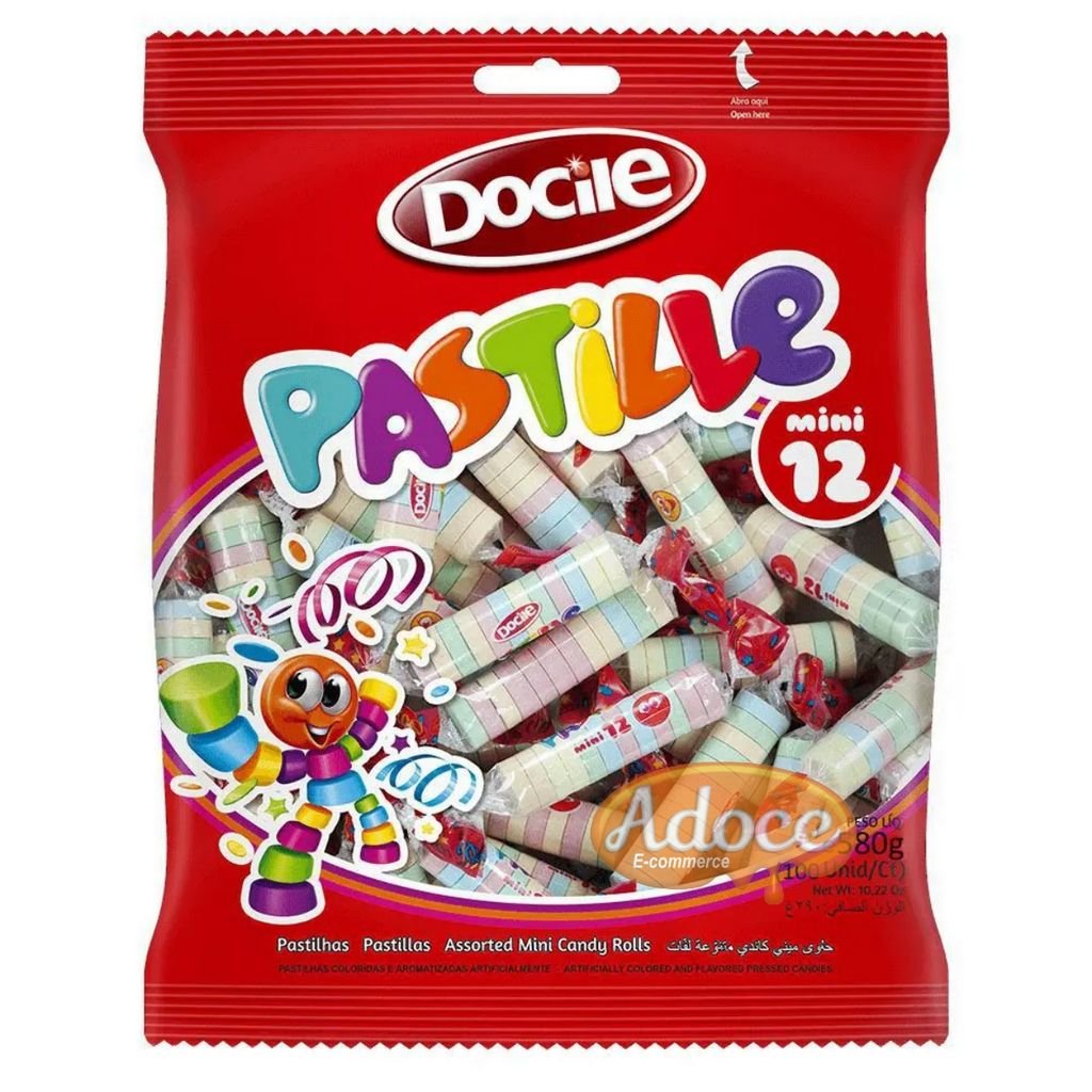 PASTILHA DE FRUTAS PASTILLE MINI 12 580G/100UN DOCILE