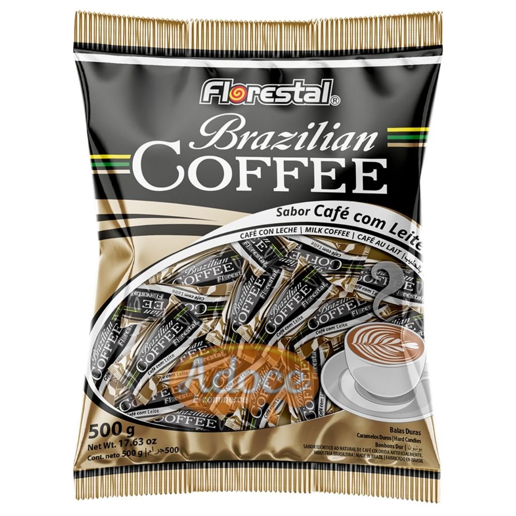 BALA BRAZILIAN COFFEE CAFE COM LEITE 500G FLORESTAL