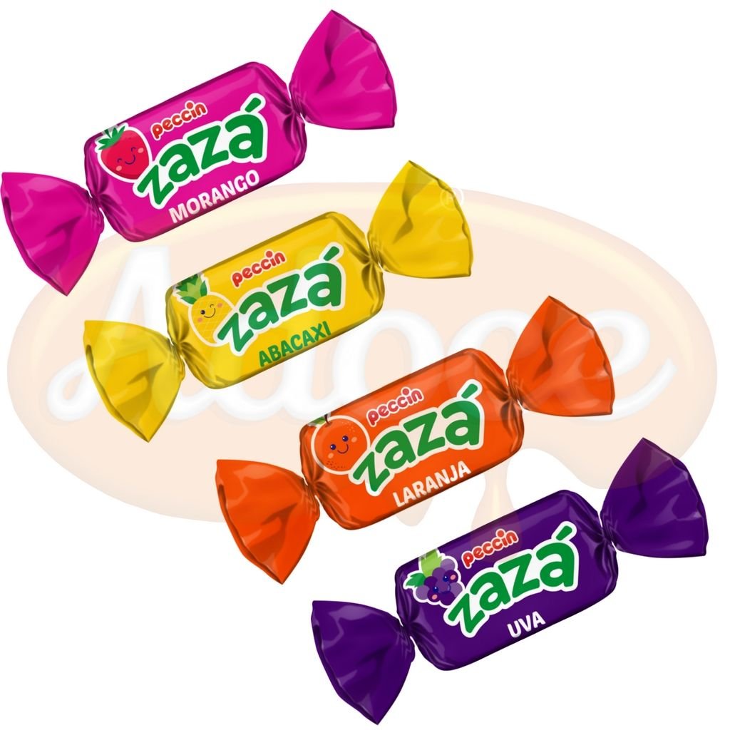 Bala Mastigável Zazá 600g Peccin