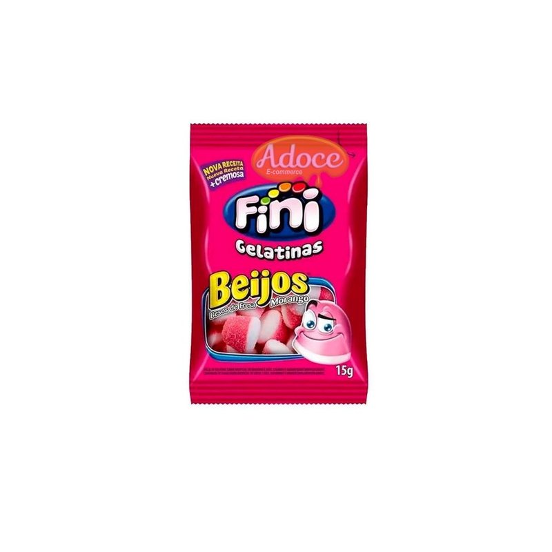 Balas Fini Gelatinas Mini Display 12unX15g Beijos De Morango