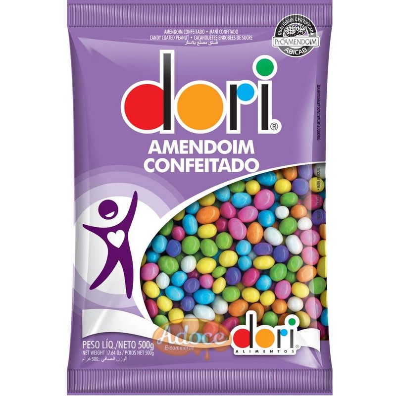 Amendoim Confeitado Colorido 500g Dori Amendoim Confeitado Colorido 500g Dori