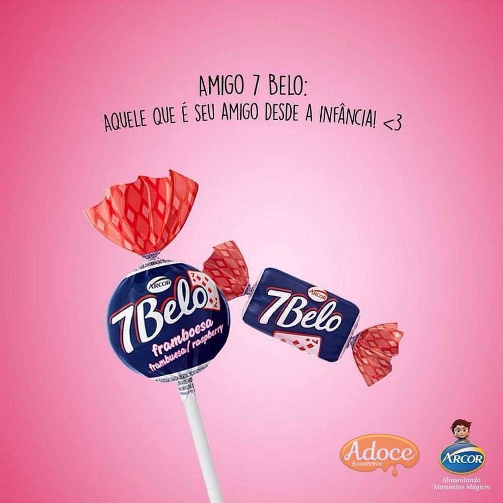 Bala Mastigável 7 Belo Arcor Framboesa 100g