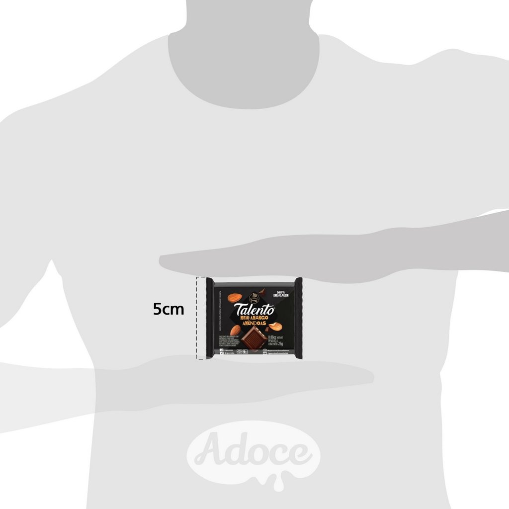 CHOCOLATE TALENTO MINI MEIO AMARGO AMÊNDOAS15UNX25G GAROTO