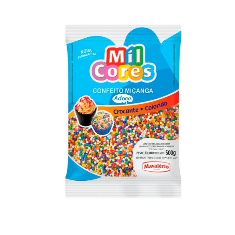Confeito Miçanga Nº0 Colorida Mil Cores 500g Mavalério Confeito Miçanga Nº0 Colorida Mil Cores 500g Mavalério