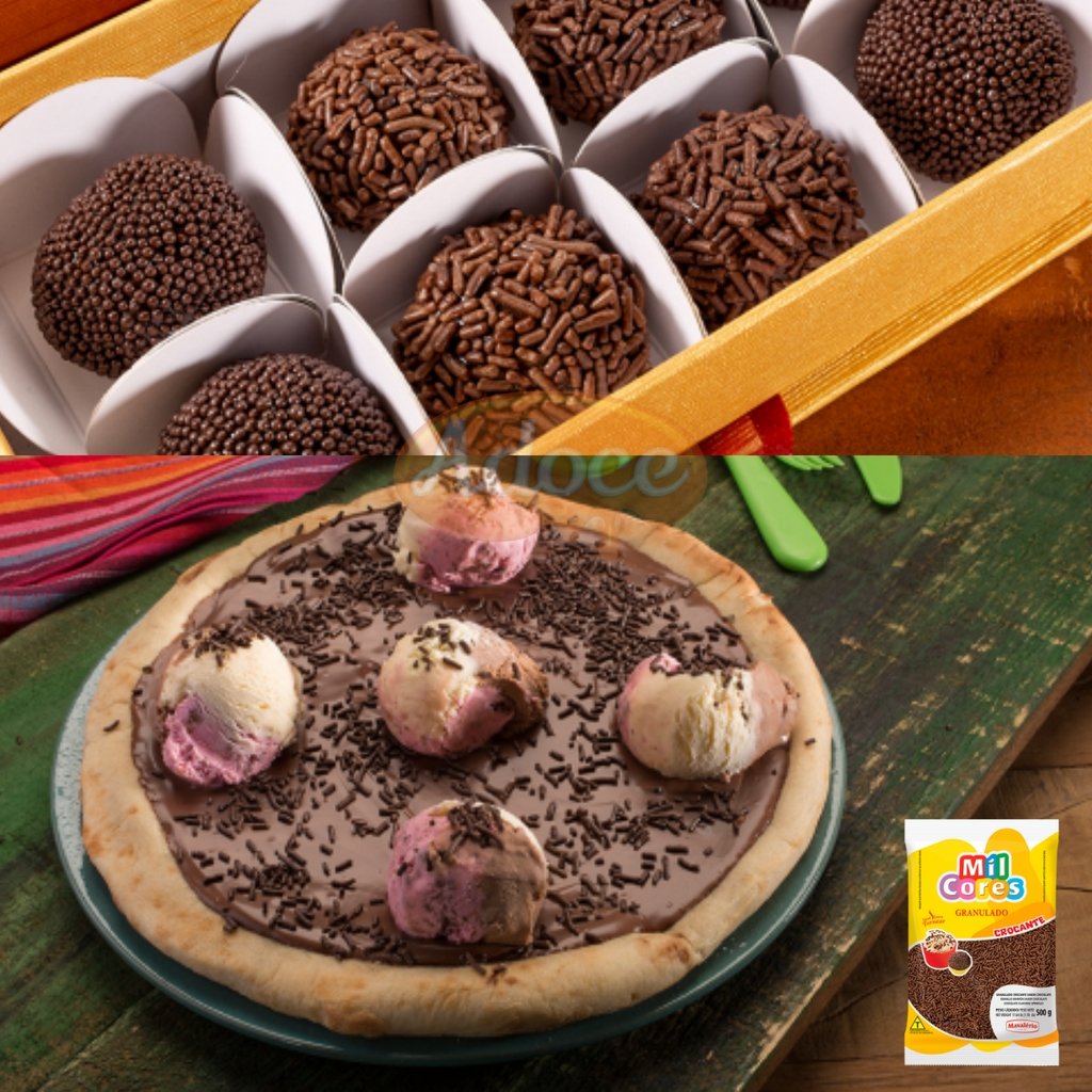 Confeito Granulado Crocante Sabor Chocolate 500g Mavalério