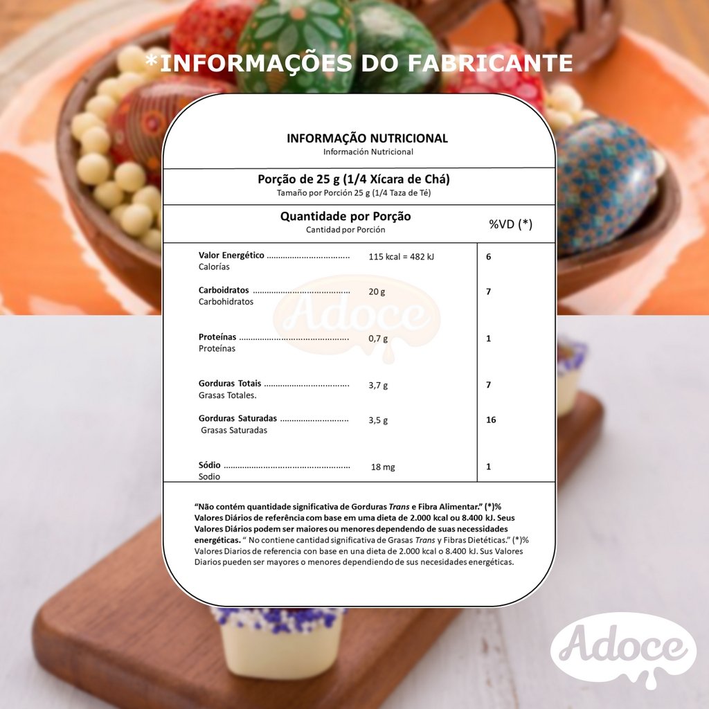 CHOCO POWER MINI SABOR CHOCOLATE BRANCO 300G MAVALÉRIO