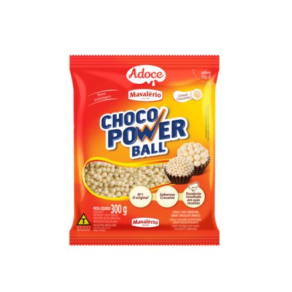CHOCO POWER MINI SABOR CHOCOLATE BRANCO 300G MAVALÉRIO