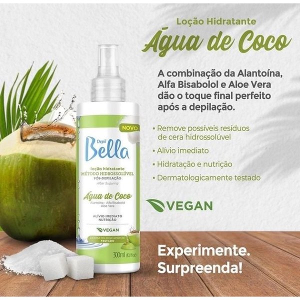 Depil Bella Loção - Hidratante Água de Coco 300ml